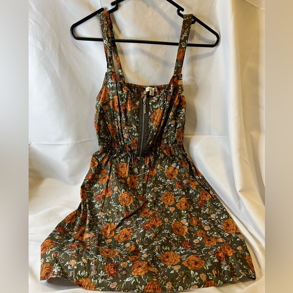 mine | Dresses | Mine Brown Orange Dress With Zip In The Front | Poshmark